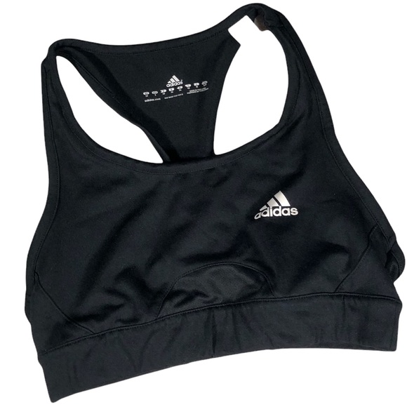 adidas | Intimates & Sleepwear | Adidas Small Sports Bra Black 3stripes ...